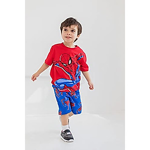 Marvel Avengers Spider-Man Little Boys T-Shirt French Terry Shorts Blue/Red 6