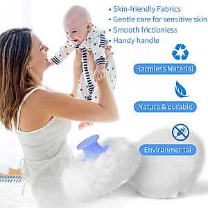 2pcs-Baby Body Cosmetic Powder Puff Kit Sponge Box Case Container(Blue&Pink)