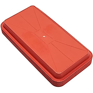 Juvale 8 Pack Plastic Plant Drip Trays for Planters, Pots, Rectangular Saucer Pans for Indoors, Outdoors (Terracotta Red, 6.5x12 in)
