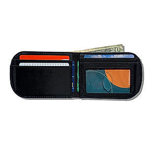 Big Skinny Men's RFID Blocking Curve Bi-Fold Slim Wallet, Holds Up to 20 Cards, Black