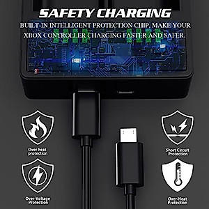 2 X 2800mAh Rechargeable Controller Battery Pack for Xbox One/Xbox Series X/Xbox Series S with Fast Charger Station for Xbox One/Xbox Series S/X/Xbox One S/Xbox One X/Xbox One Elite