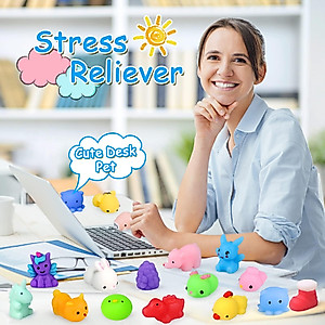 75Pcs Squishies Mochi Squishy Toys Party Favors for Kids Kawaii Mini Squishies Animal Stress Relief Toy Bulk Treasure Box Toys for Classroom Prizes Back to School Birthday Gifts for Boys Girls