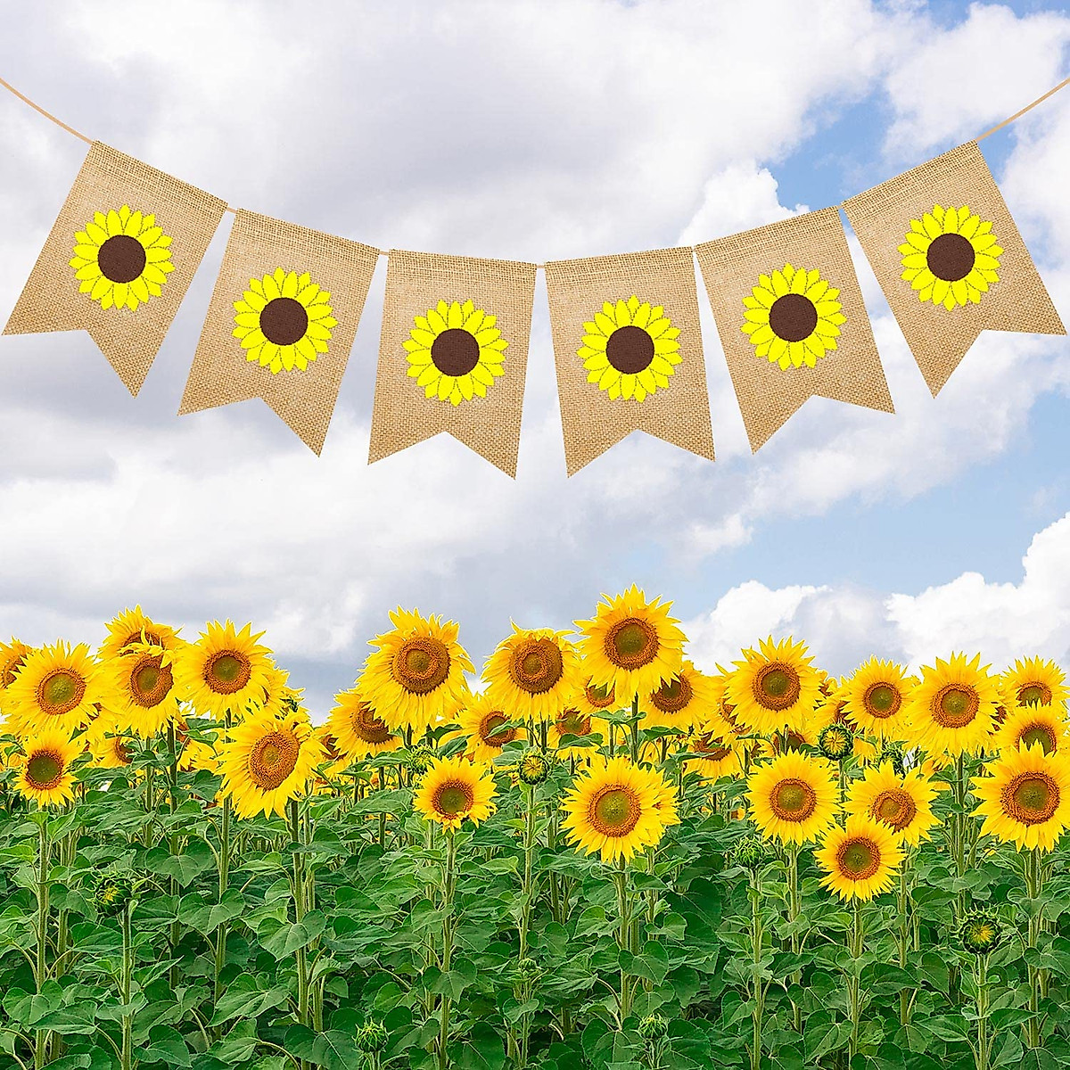 Sunflower Baby Shower Decorations, Adorable Sunflower Banner for Mantle, Summer Banner Sunflower for Baby Shower Birthday Party Wedding Baby Photo Sunflower Prop Banner