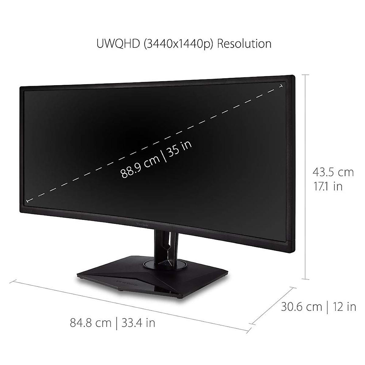 ViewSonic XG350R-C 35 Inch UltraWide 21:9 Curved 1440p 100Hz RGB Gaming Monitor with FreeSync HDR10 and Advanced Ergonomics for Esports
