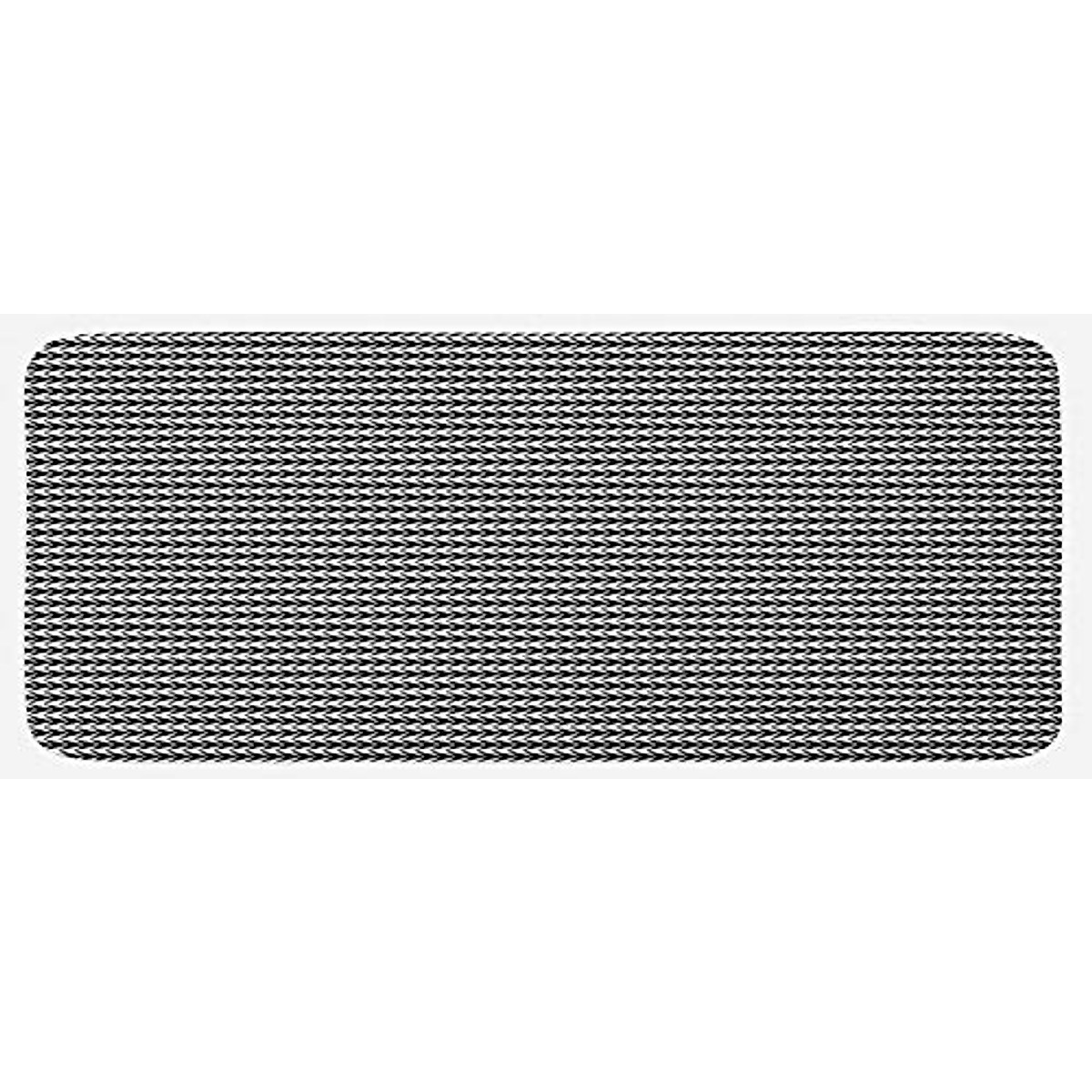 Ambesonne Minimalist Kitchen Mat, Abstract Triangle Shapes Herringbone Zigzag Chevron Contemporary Design, Plush Decorative Kitchen Mat with Non Slip Backing, 47" X 19", Charcoal Grey White