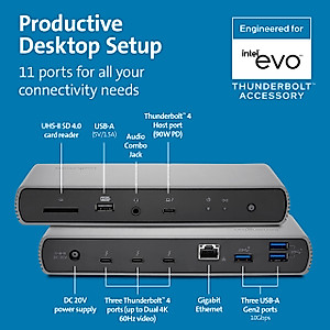 Kensington SD5700T Thunderbolt 4 Docking Station, Dual 4K, 90W PD - Window and Mac OS (K35175NA)