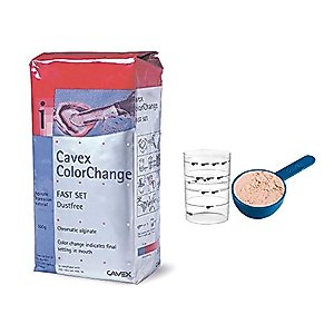 Cavex ColorChange Dental Alginate - Fast Set 500 Grams with Scoop and Measuring Cup