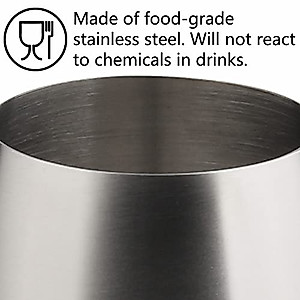 ARORA Stainless Steel Wine Glass 18oz - Set of 4 Matte Silver - 3.6" D x 8.3" H, Large (851005)