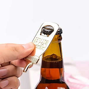 PARTYGOGO 24pcs POPPIN BOTTLES Shape Bottle Opener for Baby Shower Favors Bridal Shower Birthday Party Decoration Wedding Favors for Guests with Gift Box (Blue POPPIN BOTTLES, 24)