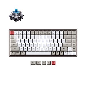Keychron K2 75% Layout Bluetooth Wireless Mechanical Keyboard with Double-Shot Retro Keycaps/Type-C Wired/Keychron Mechanical Brown Switch/Aluminum Frame 84 Keys Computer Keyboard for Mac Windows