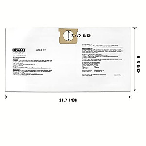 DEWALT DXVA19-4111 Fine Dust Bag Fits for 6-10 Gallon DEWALT Wet/Dry Vacuum