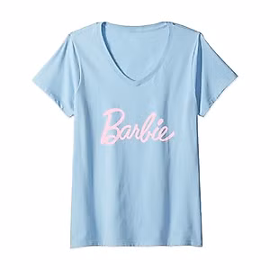 Barbie - Light Pink Barbie Logo V-Neck T-Shirt