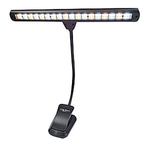 Extra Wide Clip-On Music Stand Orchestra Light- 18 LED Rechargeable USB Piano, Desk, Reading Lamp