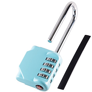 KAWAHA CL21AS 2.6 Inch Long Shackle Combination Lock, 4 Digit Combination Padlock Set Your own Combination for Gym Locker Lock, School, Gates, Doors, Toolbox, Hasps and Storage (Aqua Sky (L) *1)