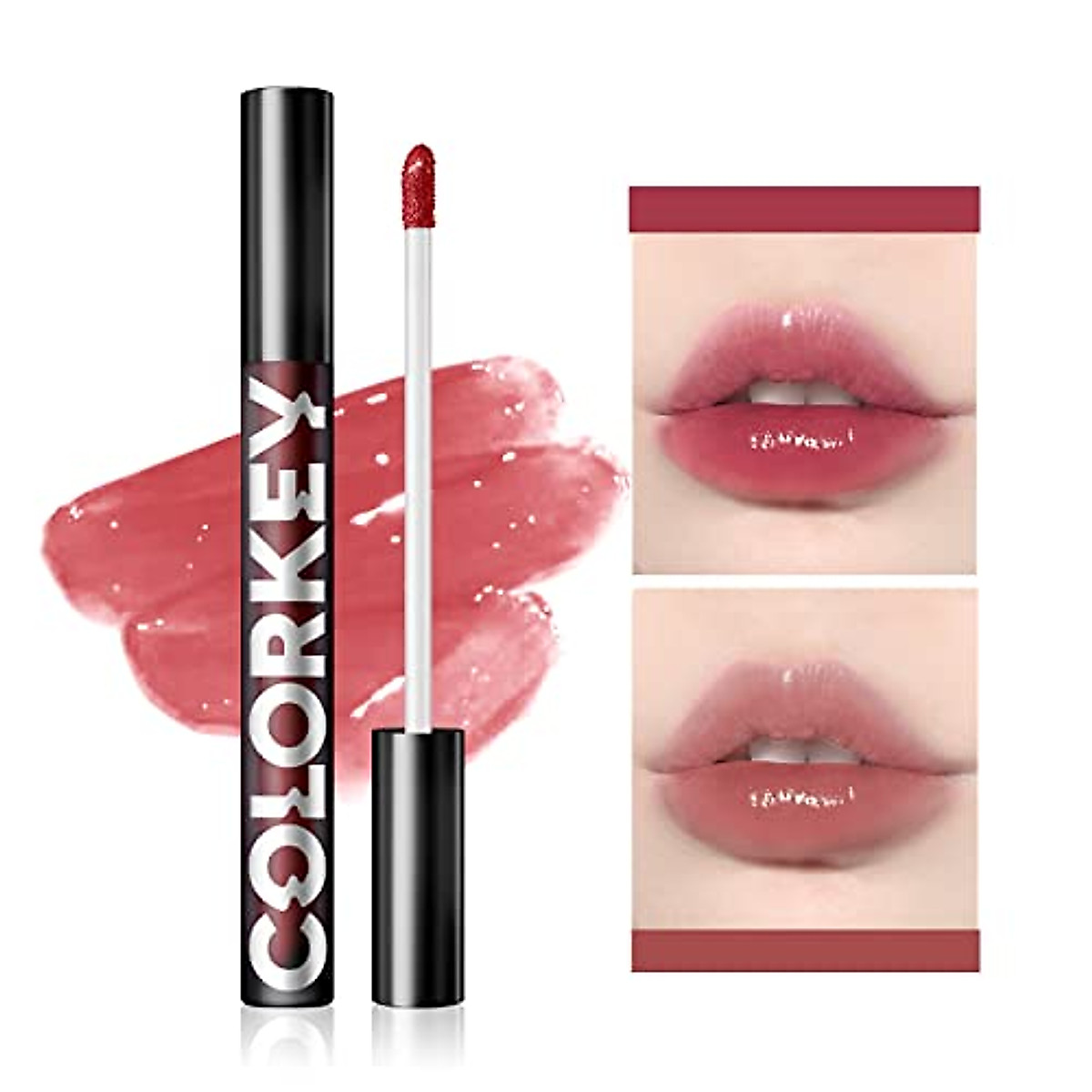 COLORKEY Lip Gloss Mirror Series, Hydrating Lip Gloss with Essential oil, High Shine Glossy Lip Tint, Hydrated & Fuller-looking Lips, Long-Lasting Liquid Lipstick(P710)
