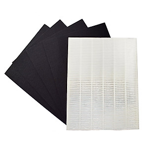 HQRP True HEPA + 4 Carbon Filter Set compatible with Electrolux EL480A EL490A EL491A Oxygen3 PlasmaWave, part EL017 Replacement