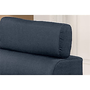 Poundex 2-PCS Sofa Sectional, Dark Blue