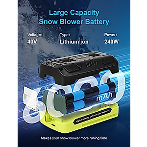 Aoasur 6.0Ah Battery Replacement for Snow Joe 40V and Sun Joe 40V Battery (Green)