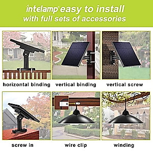 intelamp Solar Pendant Lights, Solar Shed Lights by Remote Control Solar Powered Indoor & Outdoor Lights Hanging Lights for Storage Room Home Yard Porch Balcony