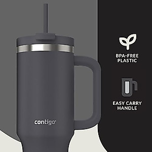 Contigo Streeterville 40oz Tumbler, Stainless Steel Vacuum Insulated, Leak-Proof, Cold for 29 Hours, Darkstone