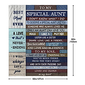 Mubpean Aunt Gifts Blanket 60"x50", Aunt Gifts from Niece, Gifts for Aunt, Best Aunt Ever Gifts, Gifts for Aunts from Niece, Aunt Gifts from Nephew, Aunt Birthday Gift, Auntie Gifts from Niece/Nephew