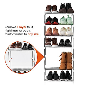 Xerhnan 4-Tier Stackable Small Shoe Rack, Lightweight Shoe Shelf Storage Organizer for Entryway, Hallway and Closet(White)