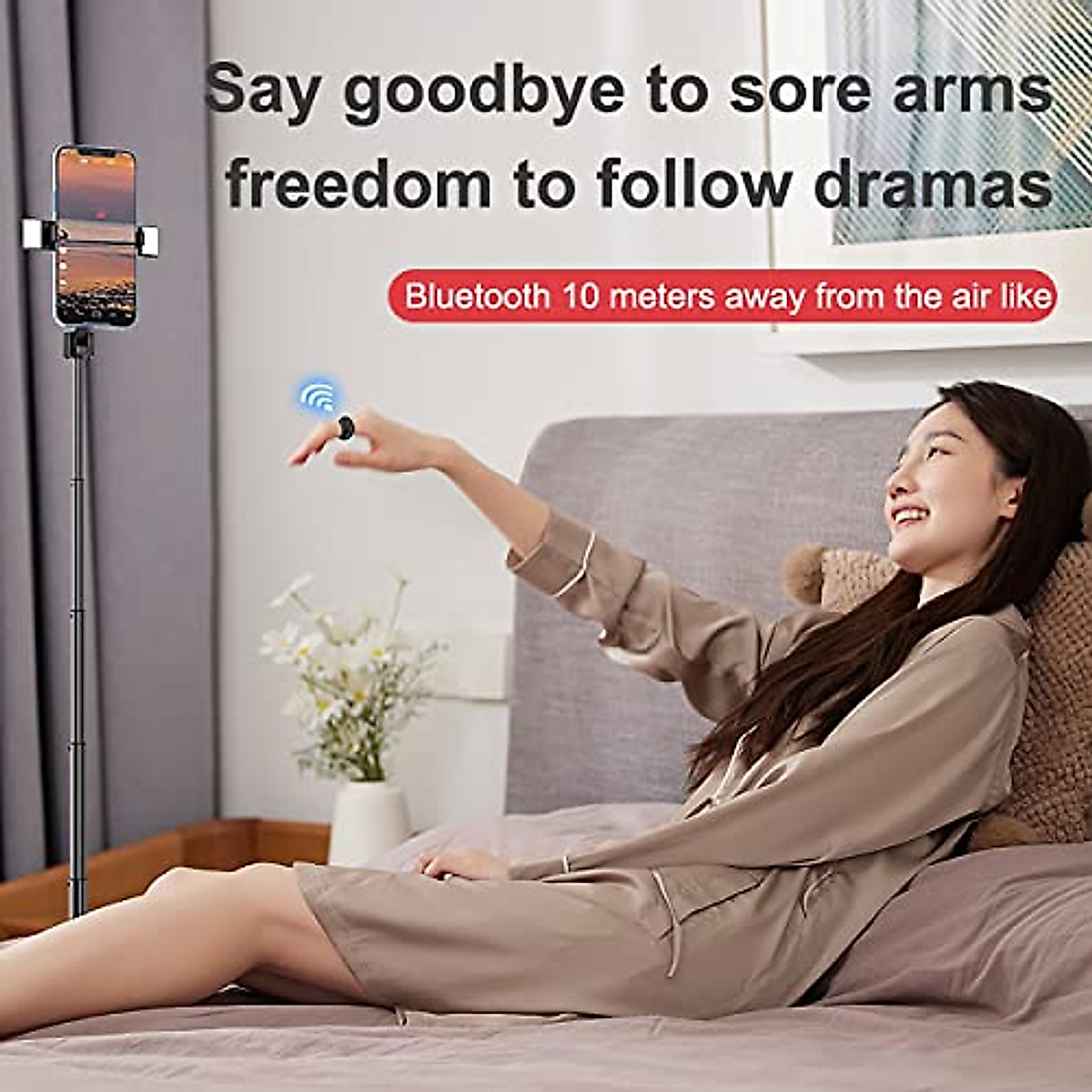 TIK Tok Bluetooth Remote Control Page Turner for iPhone Camera, Bluetooth Button Clicker Compatible with iPhone/iPad/Android/Smartphones/Tablets