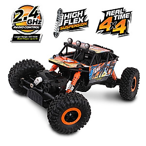 NKOK Mean Machine 1/16 R/C Rock Crawler Series [2.4GHz] Rock Crawler Fang, Innovative Suspension System, Powerful Motor, Grippy Tires, 150-foot Range, Pistol Grip Controller, Real time 4x4