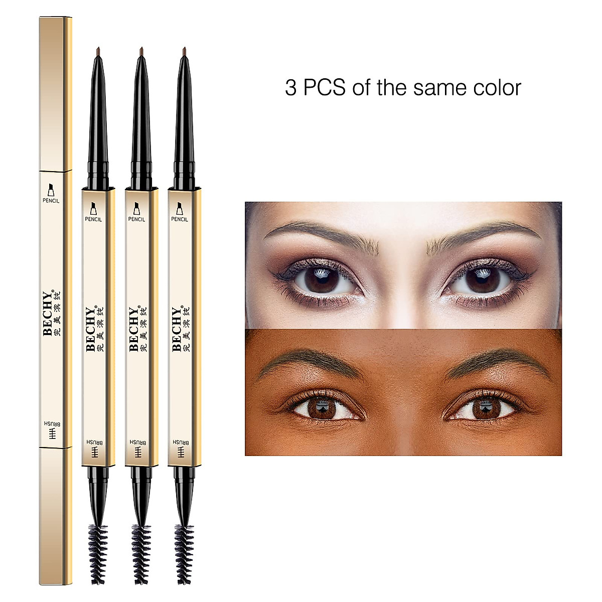 Eyebrow Pencil,Waterproof Long-Lasting Microblading Ash Brown Brow Pencil,Natural Eyebrow Makeup Ultra Slim Defining Eyebrow Pencils