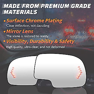 Left & Right Side Heated Mirror Glass with Turn Signal 2003-2006 Cadillac Escalade ESV EXT Chevy Avalanche Silverado Suburban Tahoe for GMC Sierra Yukon Classic 1500 2500 3500 HD for 2 PIN & 4 PIN
