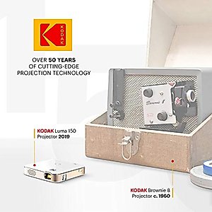 KODAK Luma 150 Pocket Projector | Portable Movie Projector w/Built-in Speaker for Home & Office Produces Images Up to 150” - Includes Soft Case