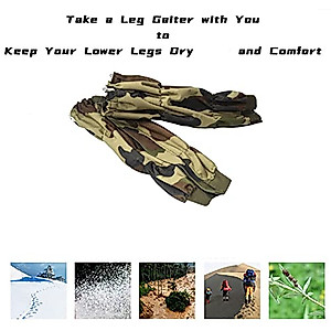 JJZS Adjustable Snake Gaiters for Men & Women, Camo Snake Proof Boot Gators, Snake Bite Protection Guards Chaps, Waterproof Leg Gators for Hiking, Hunting, Snow, Snowshoeing, Rattlesnake