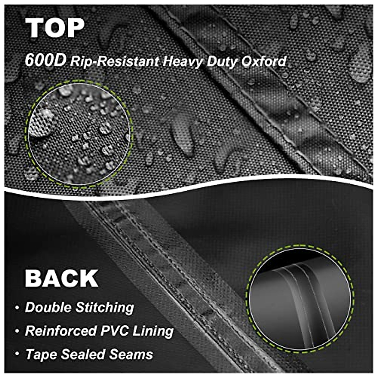 Yougfin Round Patio Table Cover, 600D Heavy Duty Patio Furniture Covers Waterproof, Outdoor Table and Chairs Cover, 62''D x 28''H