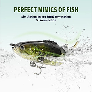 ODS Lure Glide Bait with PVC Tail Sinking Fishing Tackle Set for Bass Trout Shad Perch Pike (Set 1)