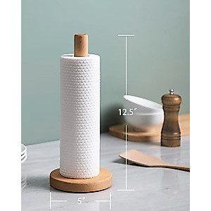 CHAUNCEY HOME Wooden Paper Towel Holder - Kitchen Paper Hanger Rack Bathroom Towel Roll Stand Organizer Simply Standing Countertop Paper Roll Holder