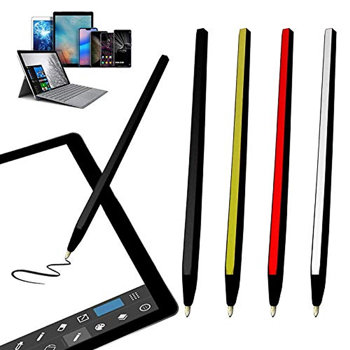 CactusAngui Touch Screens Stylus Pens, Soft Nib Capacitive Touch Screen Stylus Pencil Mobile Phone Tablet Accessory Compatible with Laptop Kindle ipad iPhone Samsung - Red