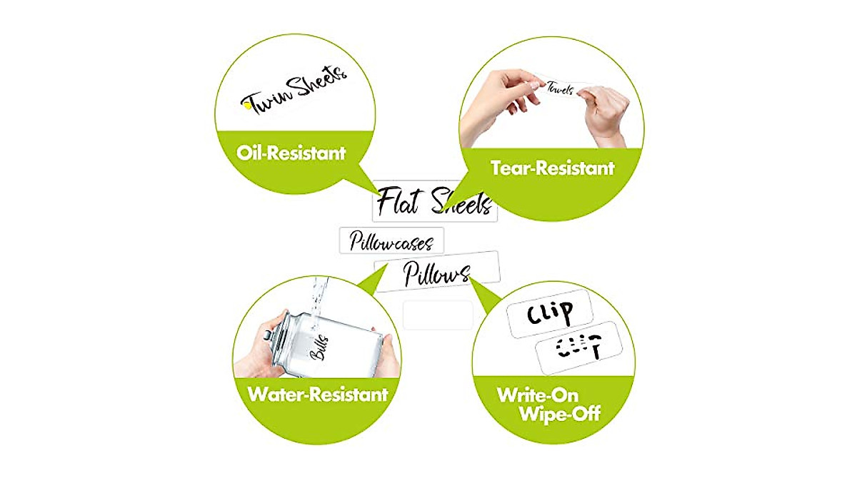 Organize with Hebayy 242 Cursive Laundry Labels