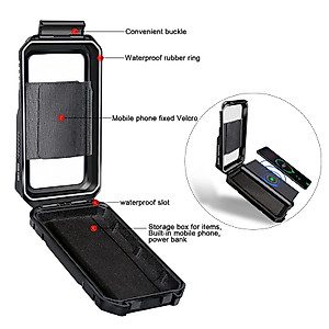 WILD MAN Motorcycle Phone Holder,Motorcycle Phone Mount Waterproof Phone Cell Phone Holder Bag 360°Rotation Phone Mount for 5.5"-6.7" Smartphones (Black)