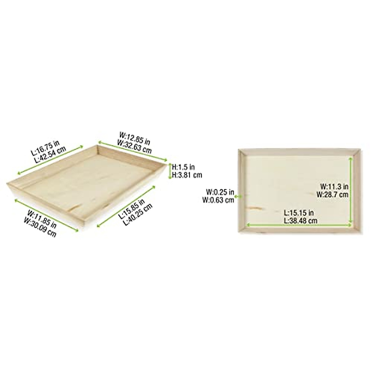 Noah39 Heavy Duty Wooden Tray (Case of 10), PacknWood - Biodegradable Serving Wood Table Trays (17" x 13" x 1.5") 210WOODTRAY39