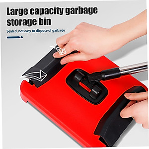 CAKEEYUM Carpet Sweeper Manual 3 Rolling Brushes Floor Sweeper Carpet Brush with Wheels and Large Waste Bin 43inch Detachable Carpet Cleaner for Pet Hair Dust Debris