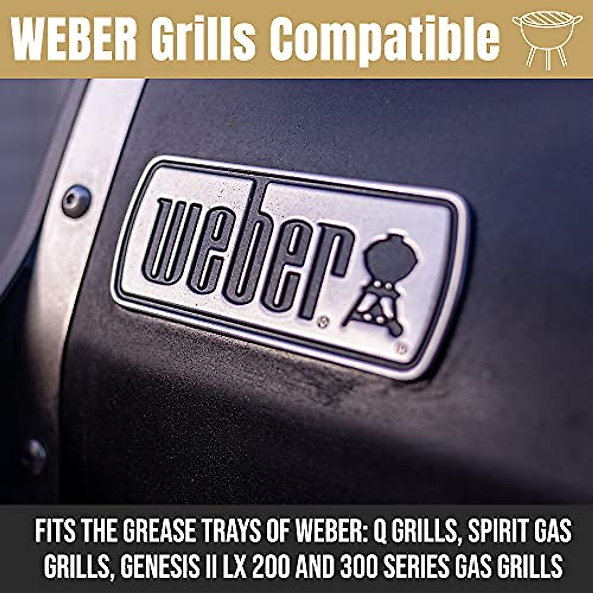 Weber Grills Compatible Drip Pans [30-Pack], Bulk Package, Aluminum Foil BBQ Grease Pans for Easy Drain Management of Weber Grills - 7 1/2" x 5"