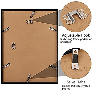 Teqooza 12x16 inch Diamond Painting Picture Frames, Compatible With 30x40 cm Without Mat, for Arts or Photos or Posters, Black Frame with Acrylic Protection and Hanging Kit, Pack of 1