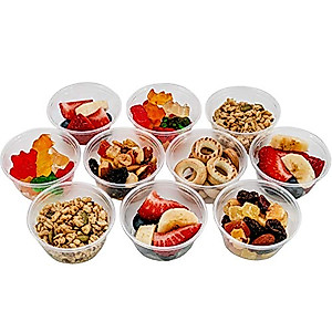 SafeWare 2oz [200 set] Disposable Clear Plastic Jello Shot Cups with Lids, Souffle Portion Container