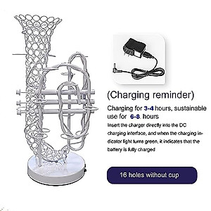 YTCYKJ Neon Countertop Wine Rack,Acrylic Cup Holder with 12 Glasses Cup Holes,Colorful Light,Party Bar Drinking Tumblers Stand for Home,Bar,Party(Ferris Wheel)