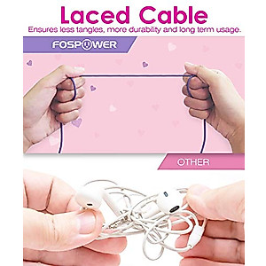 FosPower Kids Headphones with LED Cat Ears (Safe Volume Limit 85 dB), 3.5mm On-Ear Wired Headphones with Laced Tangle-Free Cables for Boys/Girls/School/Travel - Hot Pink/Purple