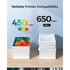 62XL Ink Cartridge Combo Pack Black & Color Replacement for HP 62 XL, 62XL Remanufactured Ink Work with Envy 5540 Series