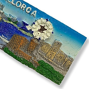 A-ONE Belleville Castle Palma Cathedral Mallorca Spain 3D Poly Refrigerator Sticker Magnet 1PC+Catedral de Córdoba Badge Patch 1PC, Holiday Fridge Magnet, Marine Patch for Clothes Dresses C214+253