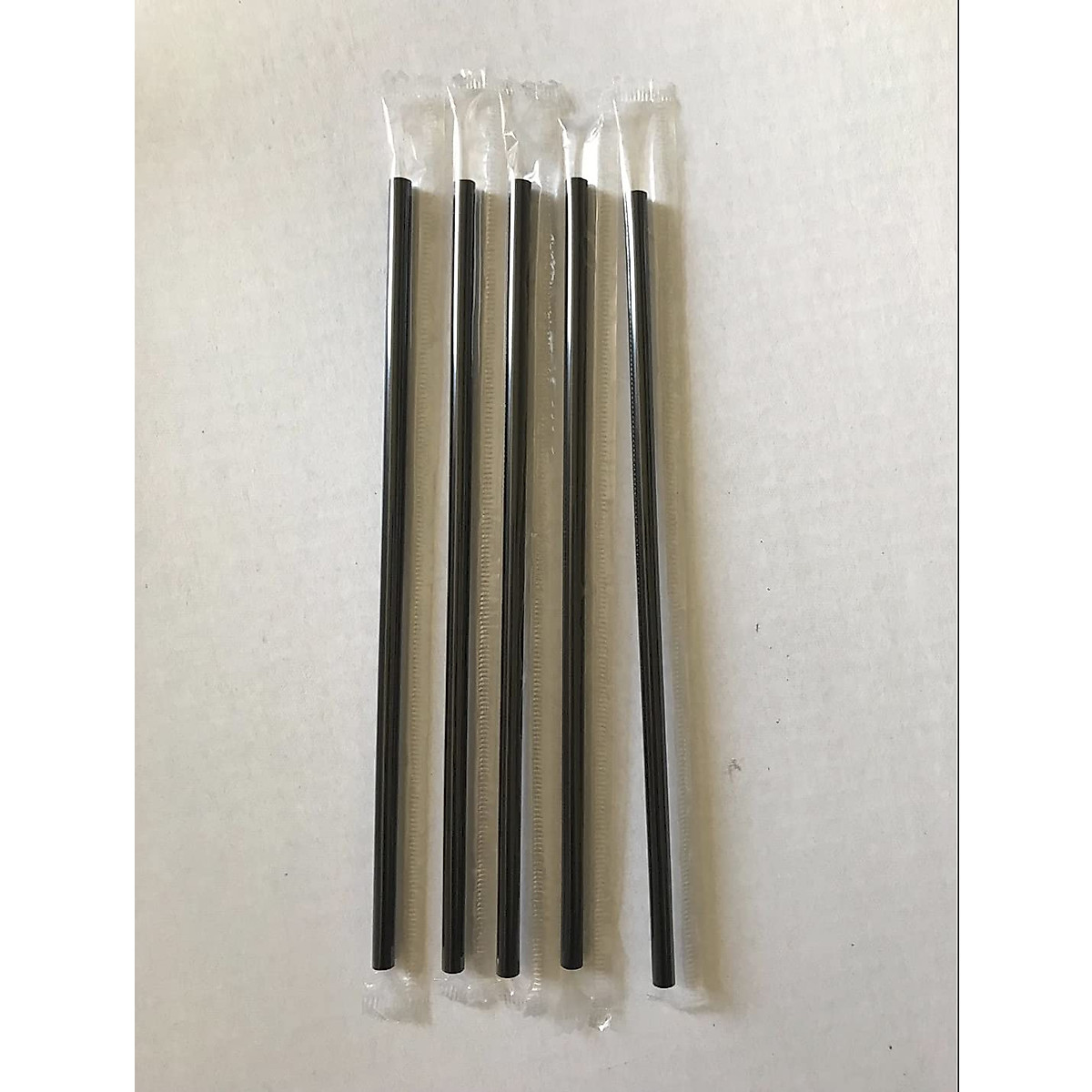 Chat Latte 210 Count Drinking Straws, 5mm Dia, Individual Wrapped, Black