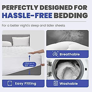 Ayge Queen Air Mattress Cover Thick Cooling Top Mattress Pad Cover Quilted Fitted Mattress Protector with 15-23 Inch Deep Pocket