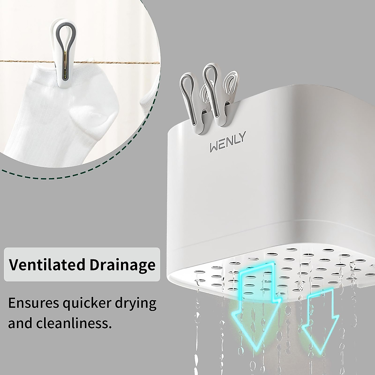 (36PCS White) Plastic Clothes Clips, Clothes Line Clips, Cloth Pegs for Hanging Clothes, Laundry Clothes Pins, Versatile Clips for Bags, Food, and Pic(Ideal for Apartments, Small Size)